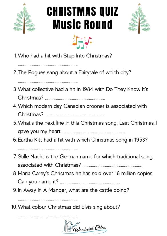 50 Christmas Quiz Questions + Printable Picture Rounds: 2024